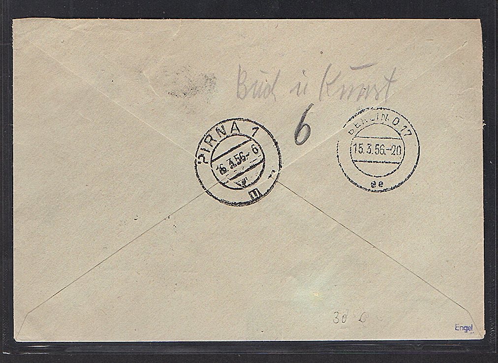 DDR. ZKD-Brief : Vorläufer mit rotem Stempel DDR. ZKD-Brief : Vorläufer mit rotem Stempel