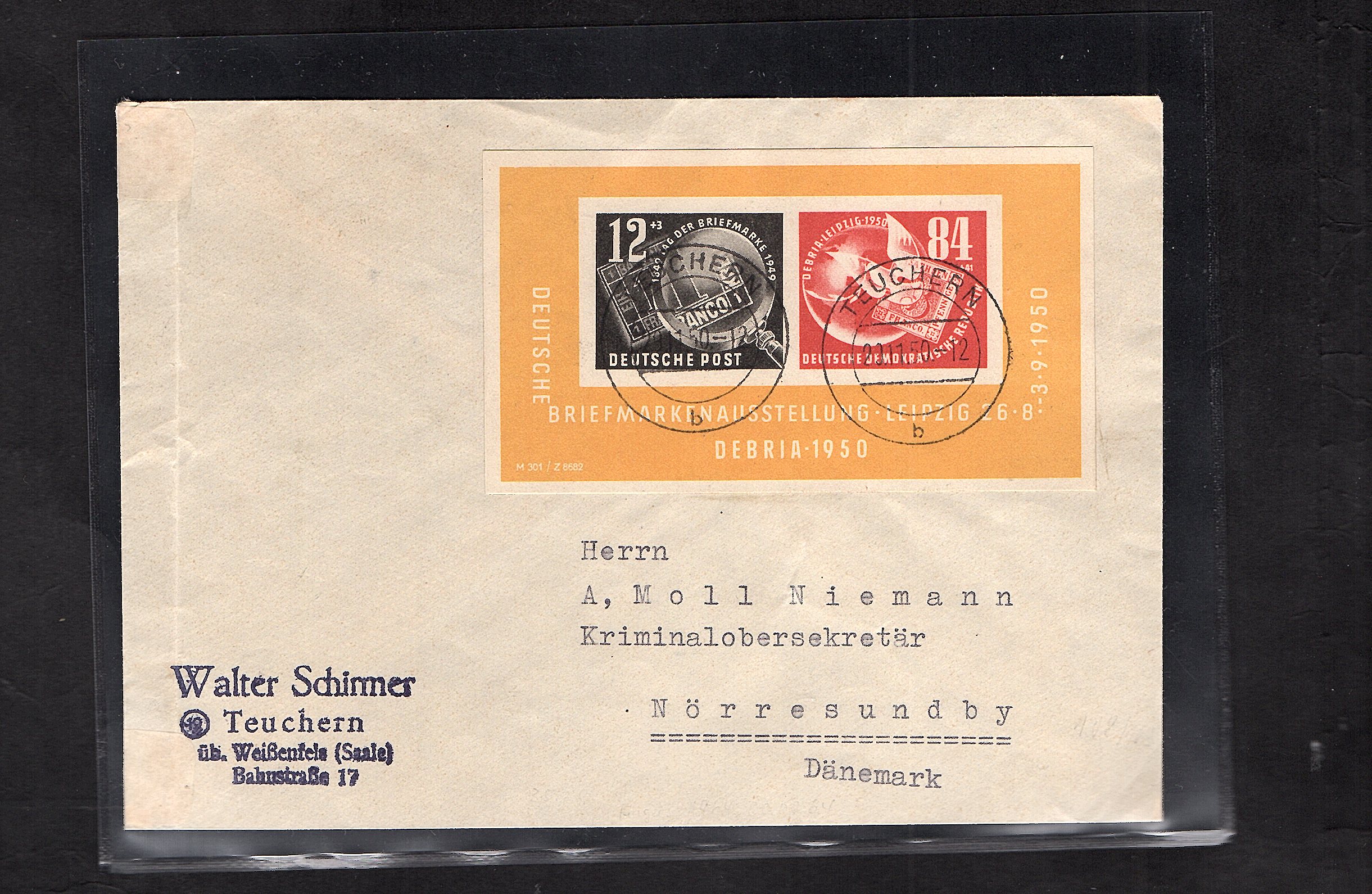 DDR. Mi.-Nr. Block 7 auf Brief. · B&M Heinemann