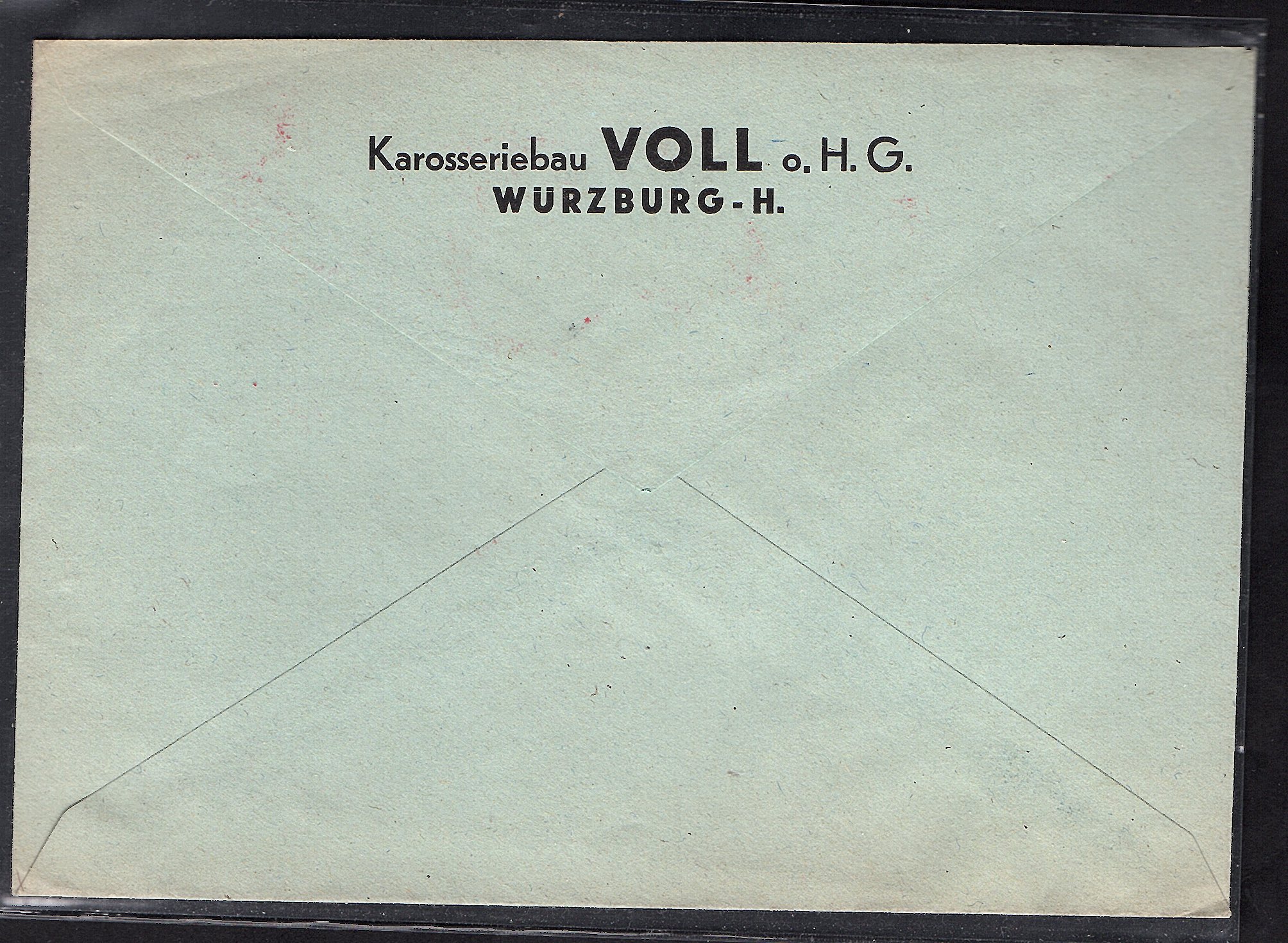 DR. Reklamebrief Karosseriebau Voll o.H.G. Würzburg. mit dem ...